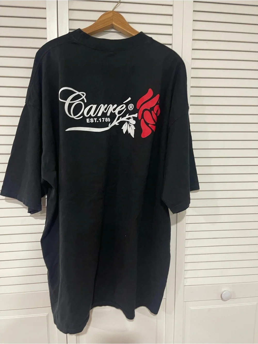carre | Shirts | Black Shortsleeve Mens Tee With Small Rose Graphic ...